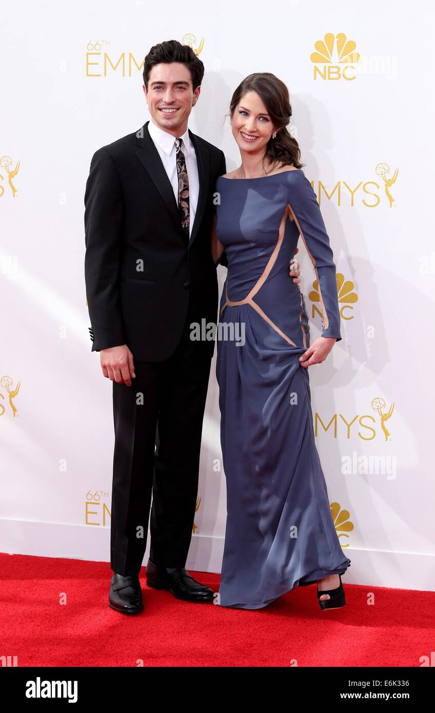 Los Angeles, CA, USA. 25th Aug, 2014. Ben Feldman, Michelle Mulitz at ...