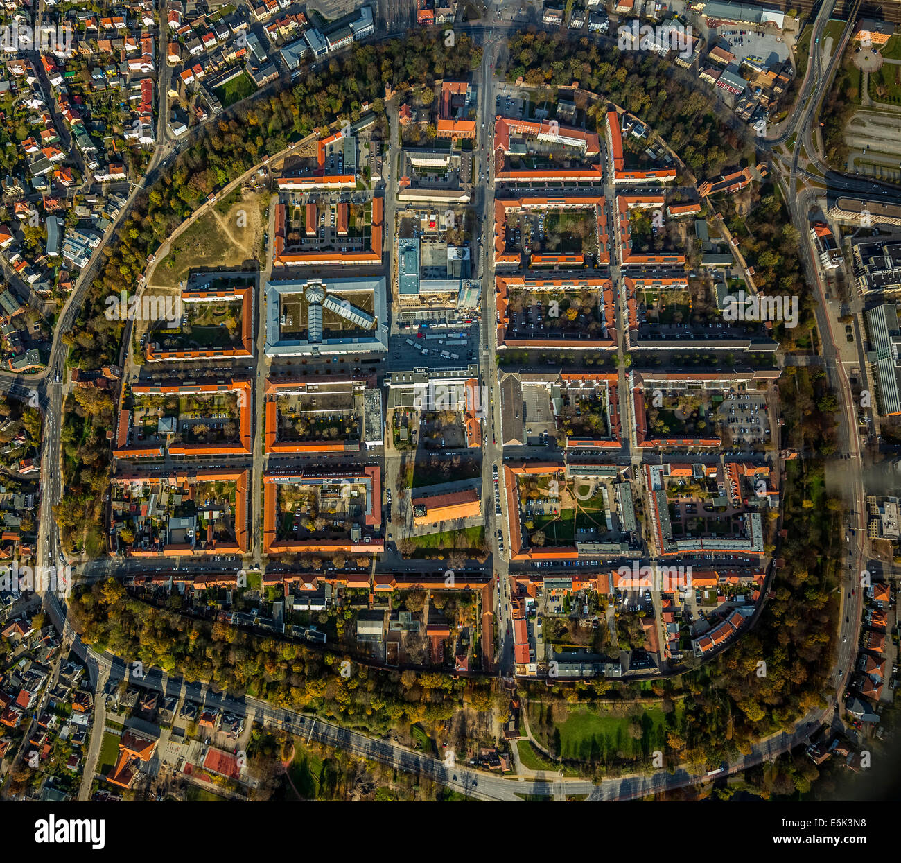 Aerial view, City of Four Gates, medieval fortifications ...