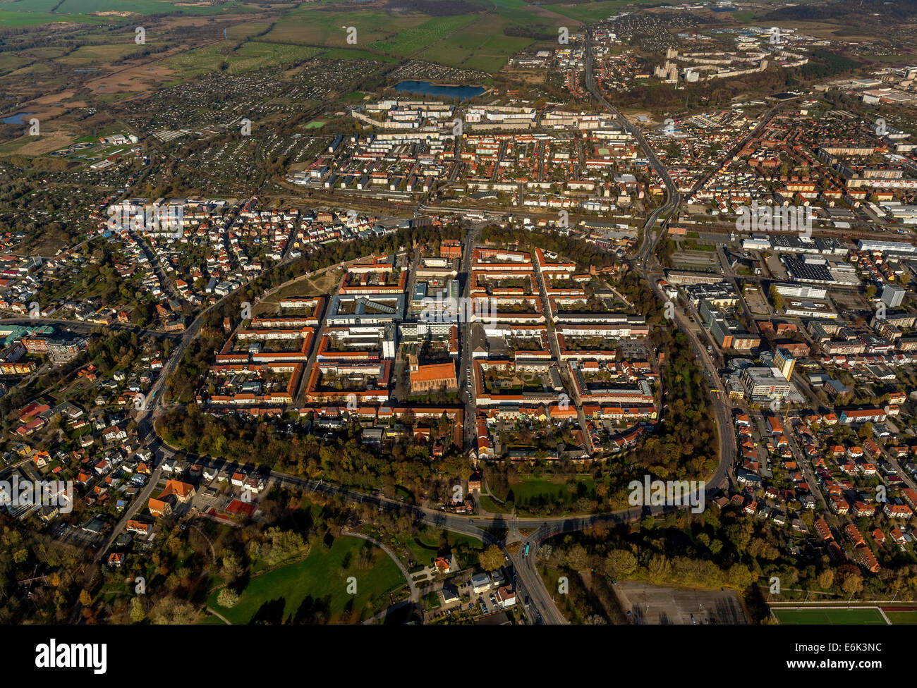 Aerial view, City of Four Gates, medieval fortifications ...