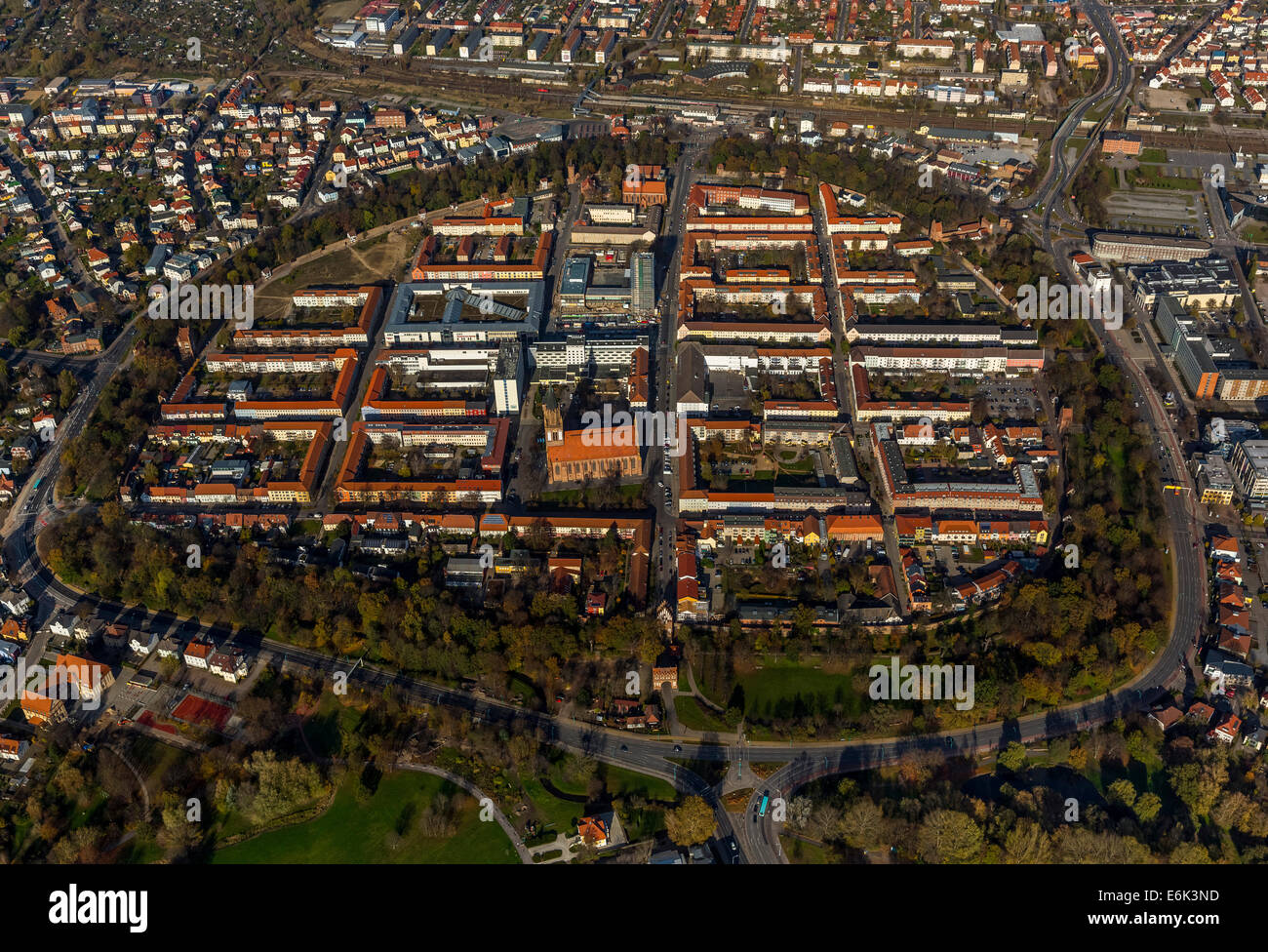 Aerial view, City of Four Gates, medieval fortifications ...