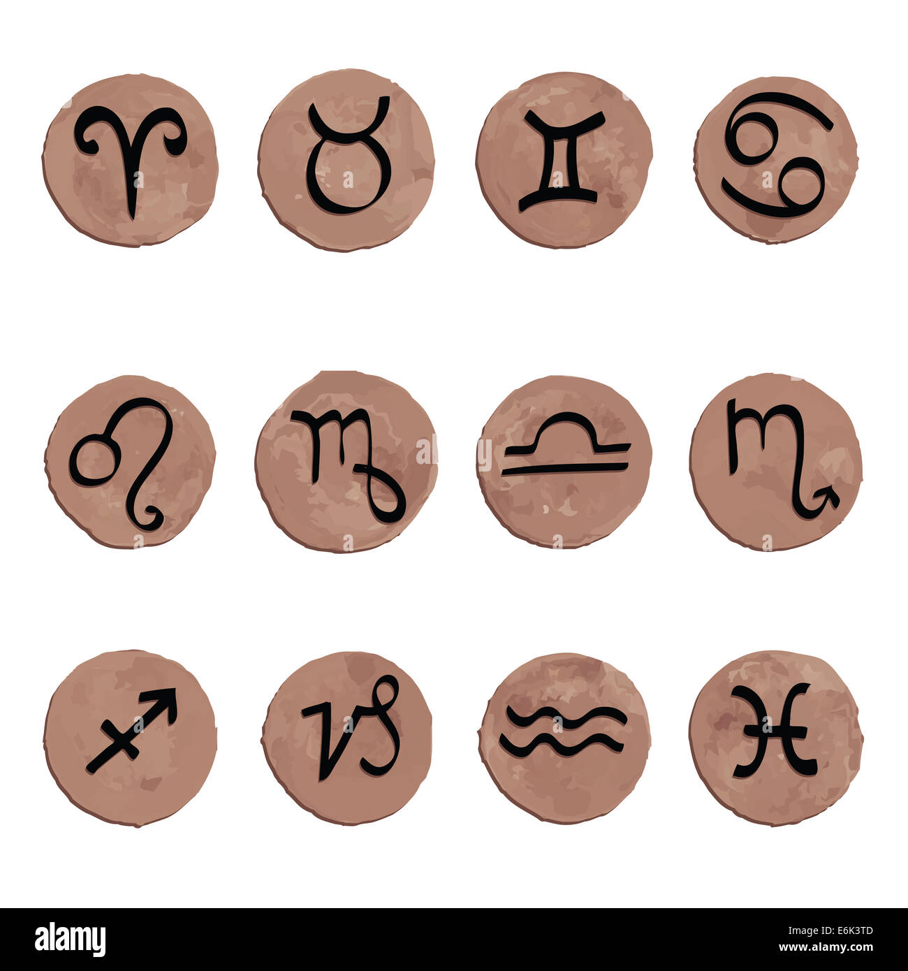 Watercolor Zodiac set Stock Photo - Alamy