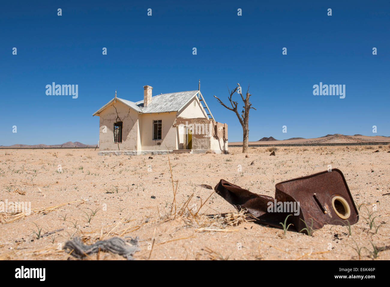 Building of the Garub railway station, from the German colonial period ...