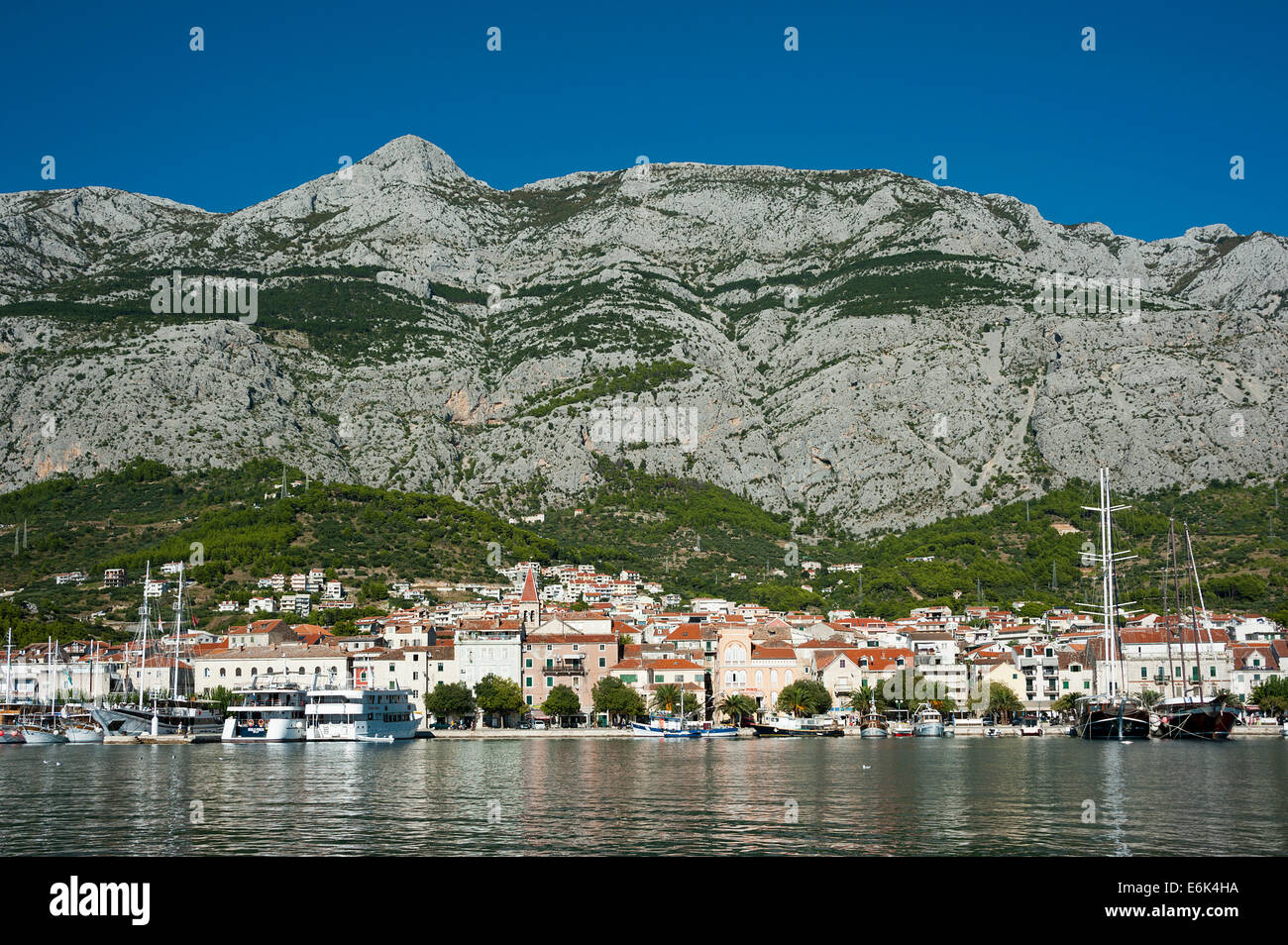 Townscape of Makarska, Makarska Riviera, Dalmatia, Croatia Stock Photo ...