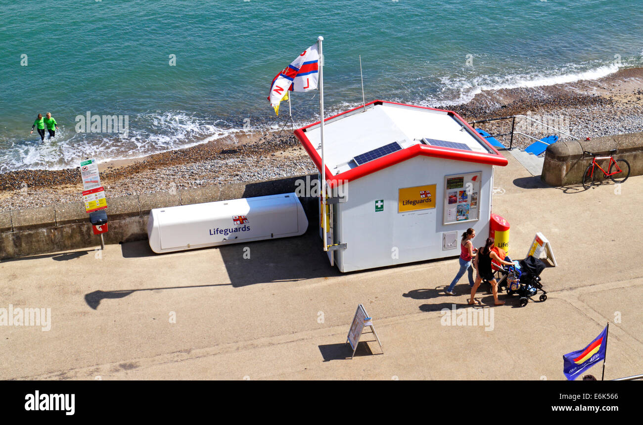 The lifeguards hut on the promenade at Cromer, Norfolk, England, United ...