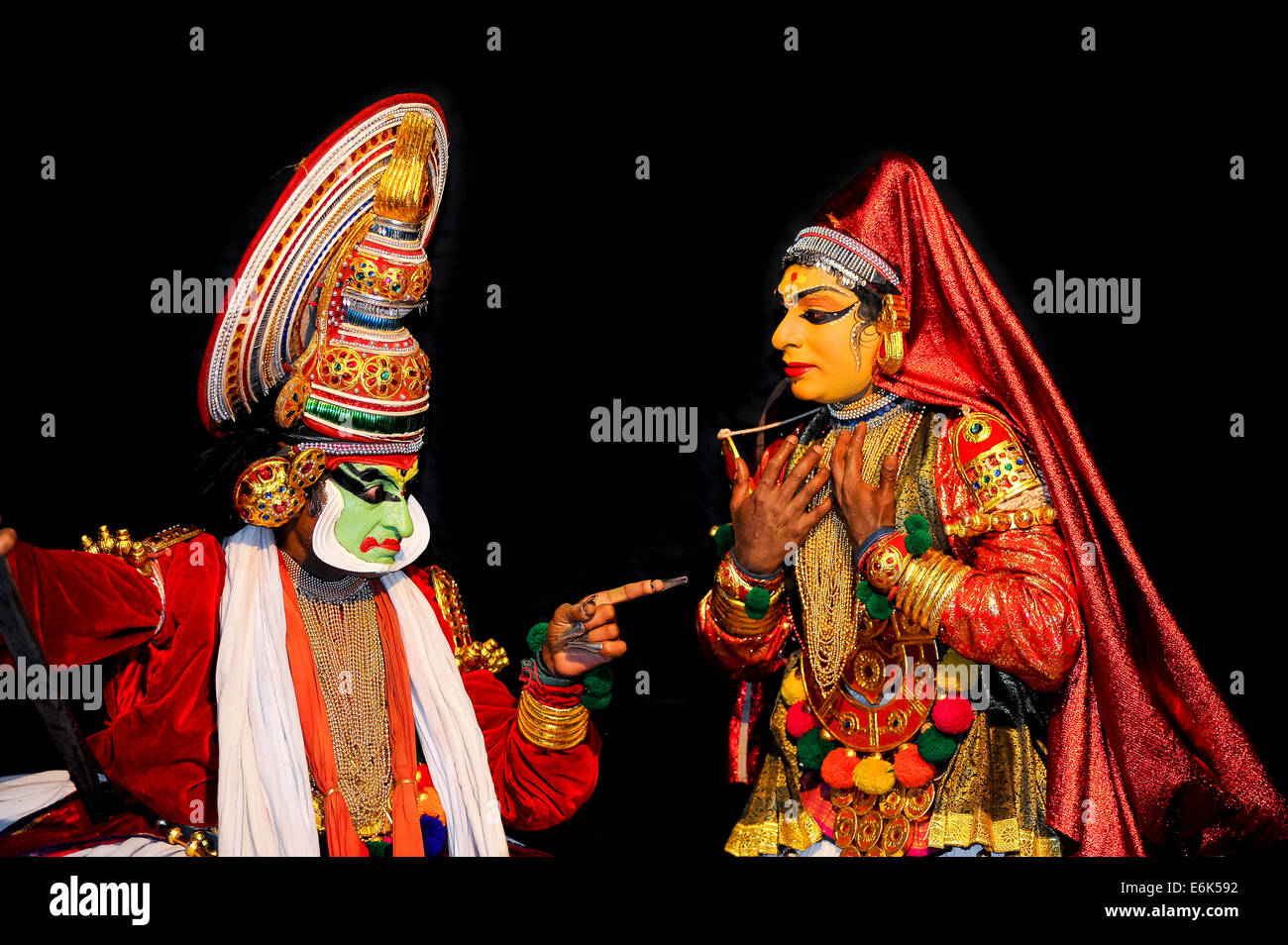 Kathakali, traditional ritual dance theatre, Varkala, Kerala, South ...