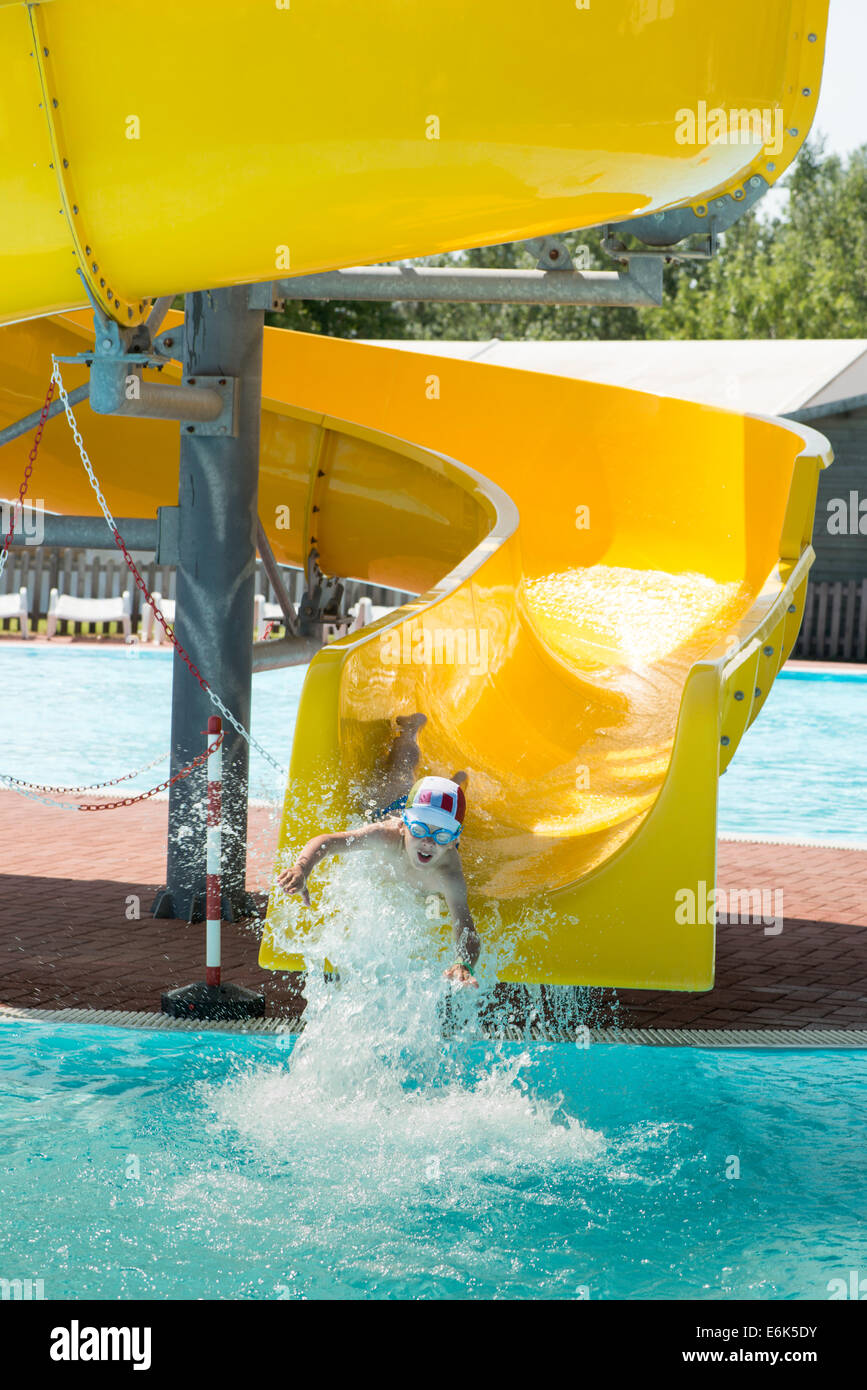 Boy water slide hi-res stock photography and images - Alamy
