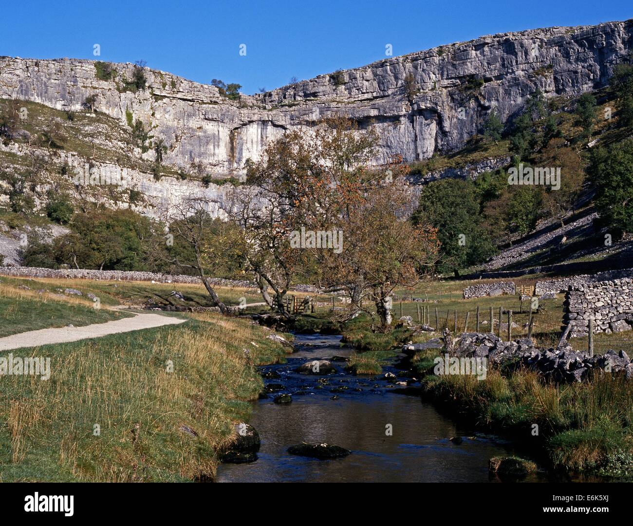 Malham Cove and beck, Malham, Yorkshire Dales, North Yorkshire, England ...
