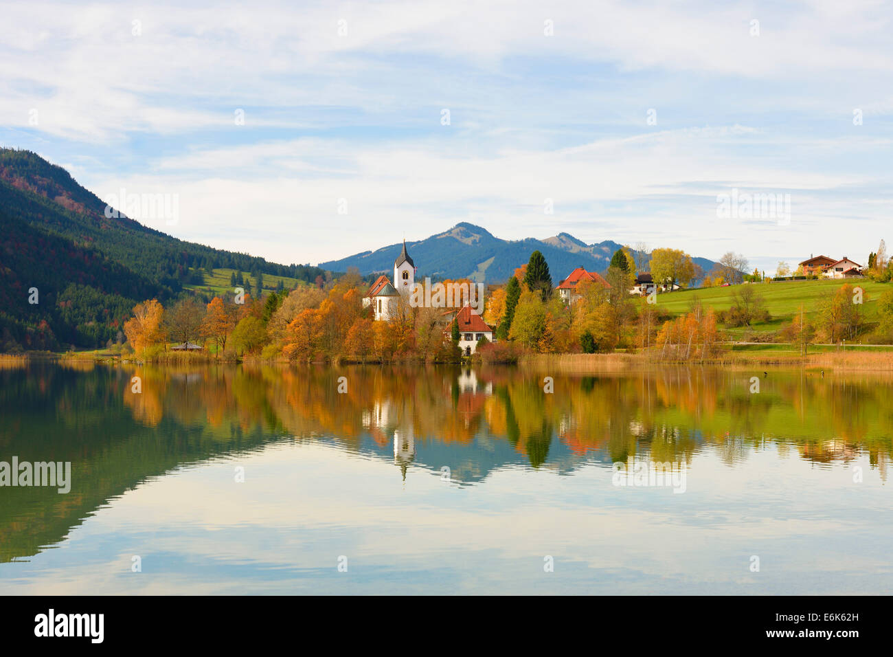 Weissensee district, Lake Weissensee, Füssen, Allgäu, Bavaria, Germany ...