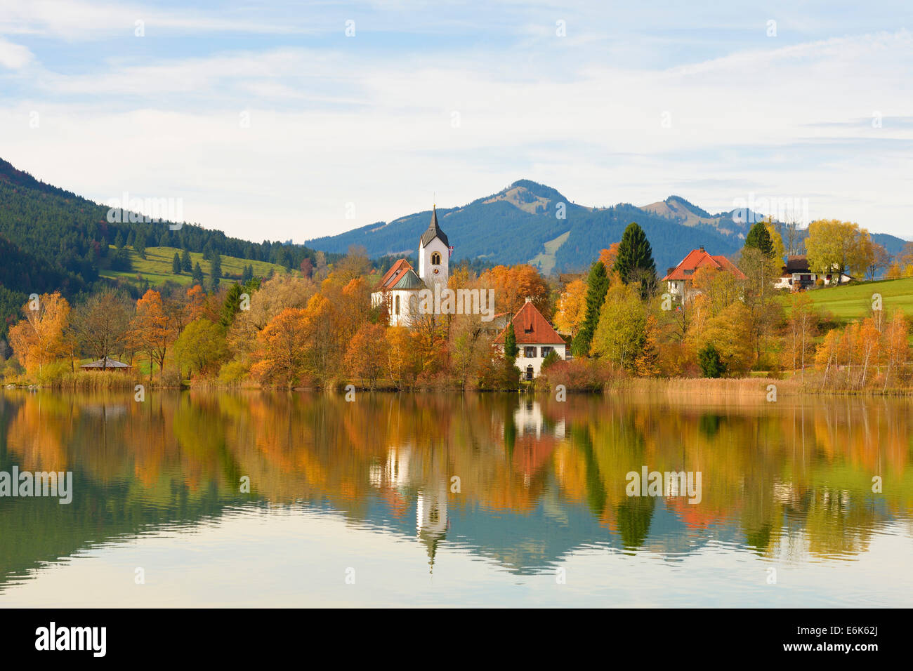 Weissensee district, Lake Weissensee, Füssen, Allgäu, Bavaria, Germany ...