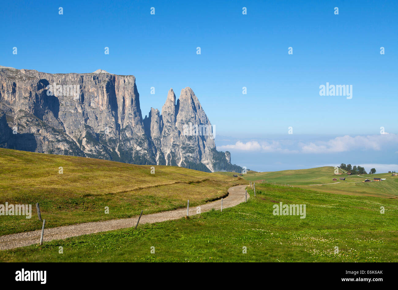 Schlern Massif or Sciliar Massif, Schlern or Sciliar, Seiser Alm or ...