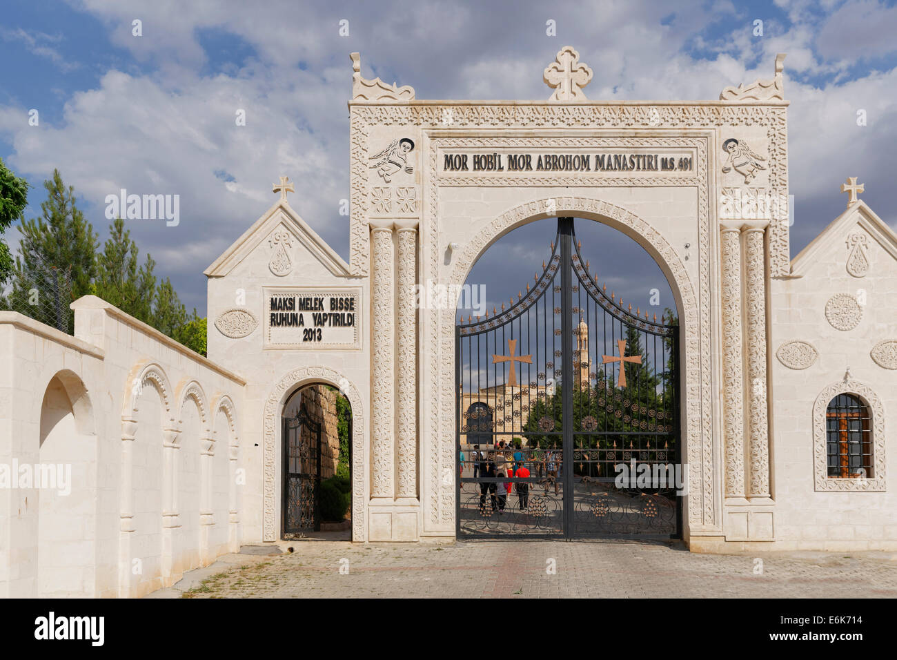 Entrance to the Mor Abraham or Mor Abrohom Monastery, Midyat, Mardin ...