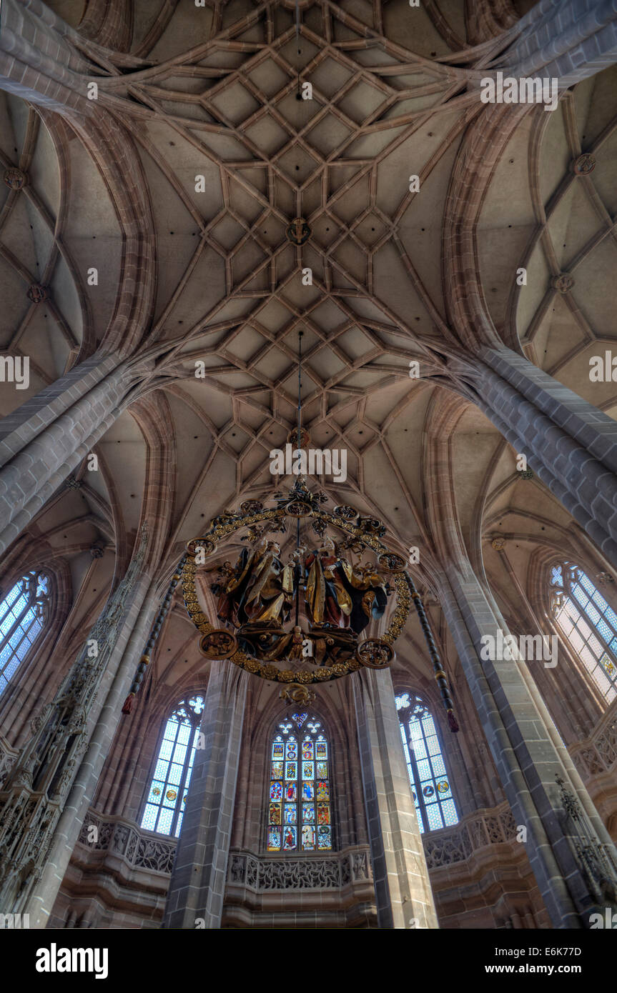 Gothic vault with the Angelic Salutation by Veit Stoss, Church of St ...