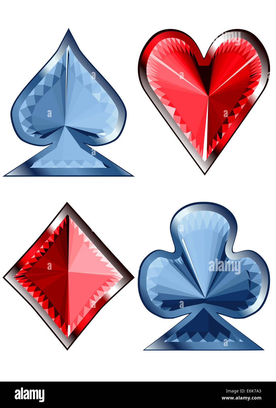 suit cards isolated on a white background Stock Photo - Alamy