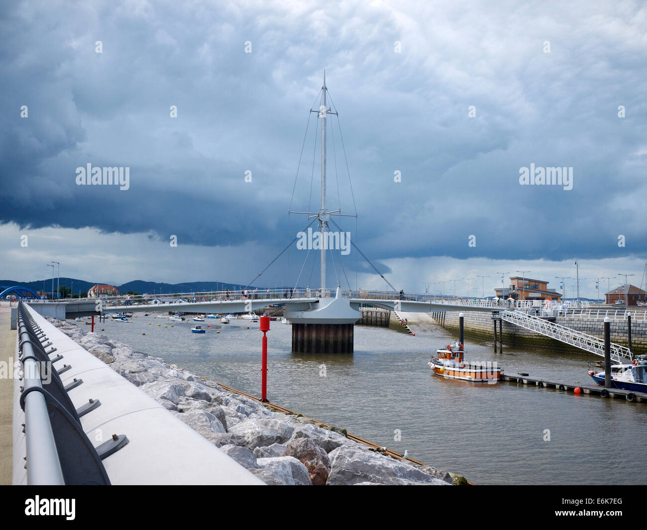 Pont Y Ddraig bridge in Rhyl North Wales UK Stock Photo - Alamy