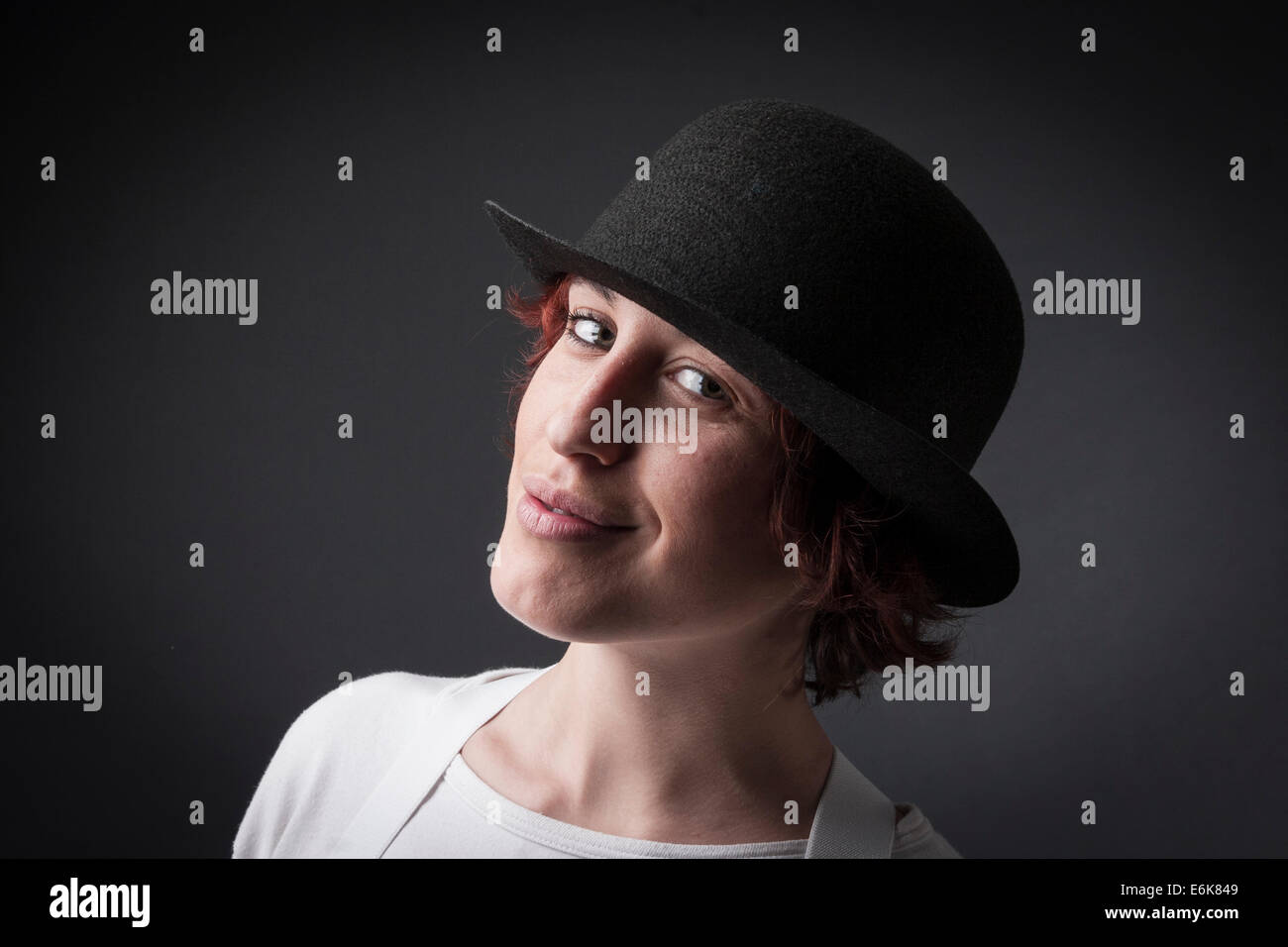 Woman bowler hat hi-res stock photography and images - Alamy