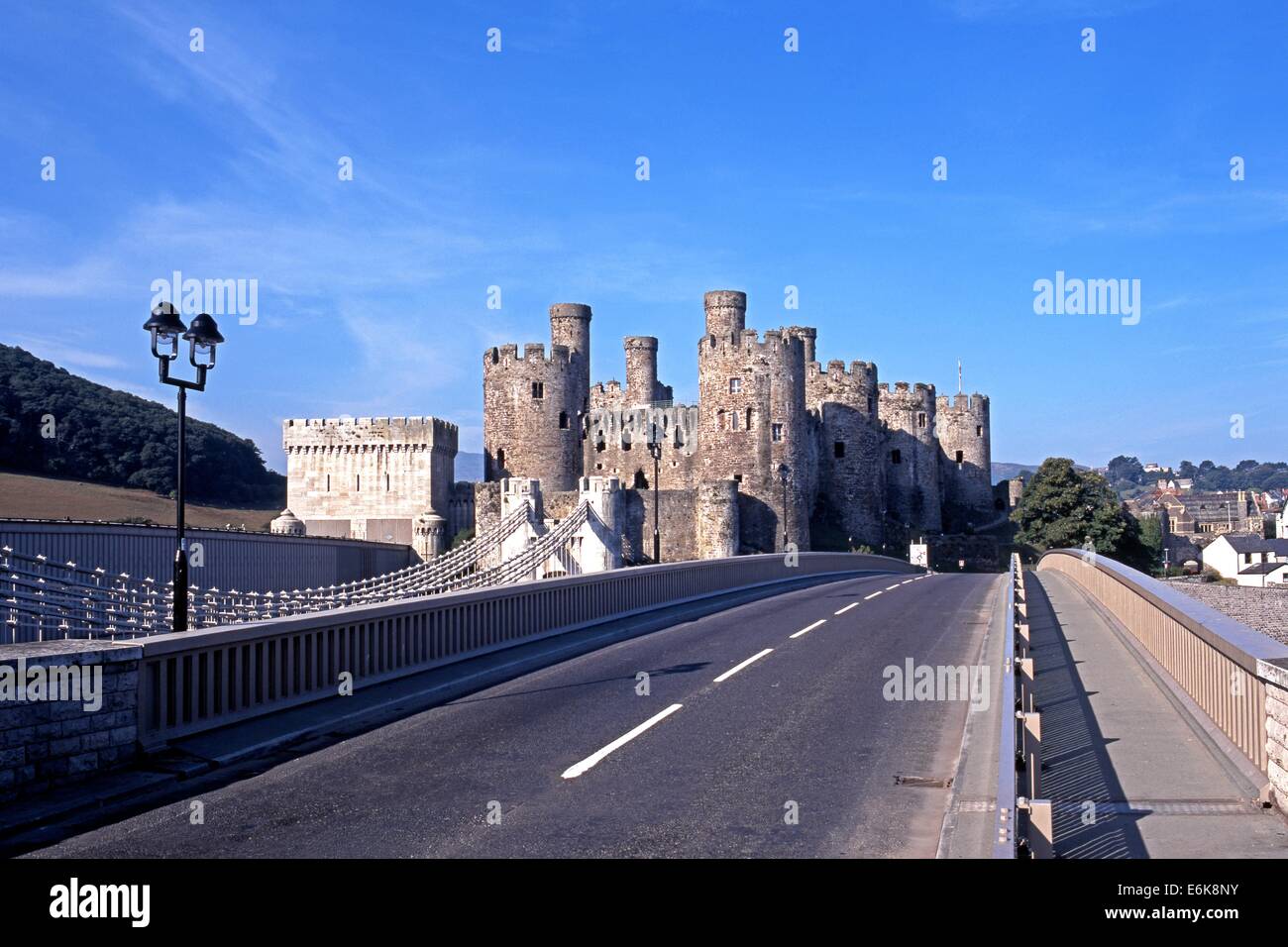 Conwy Castle and A547 road bridge, Conwy, Gwynedd, Wales, UK, Western ...