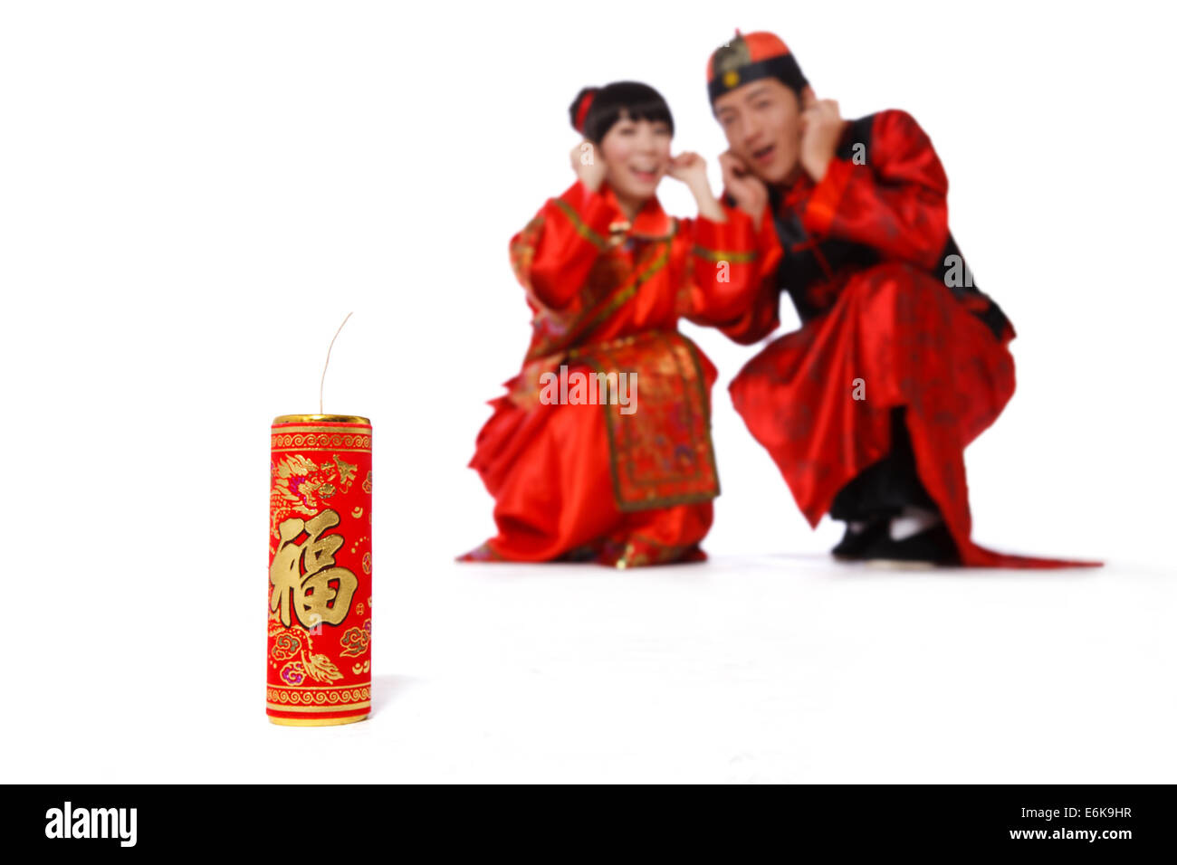 Couple in white clothes on Cut Out Stock Images & Pictures - Alamy