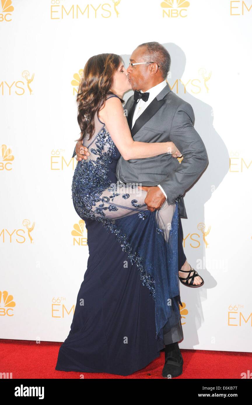 Los Angeles, CA, USA. 25th Aug, 2014. Nora Chavooshian, Joe Morton in ...