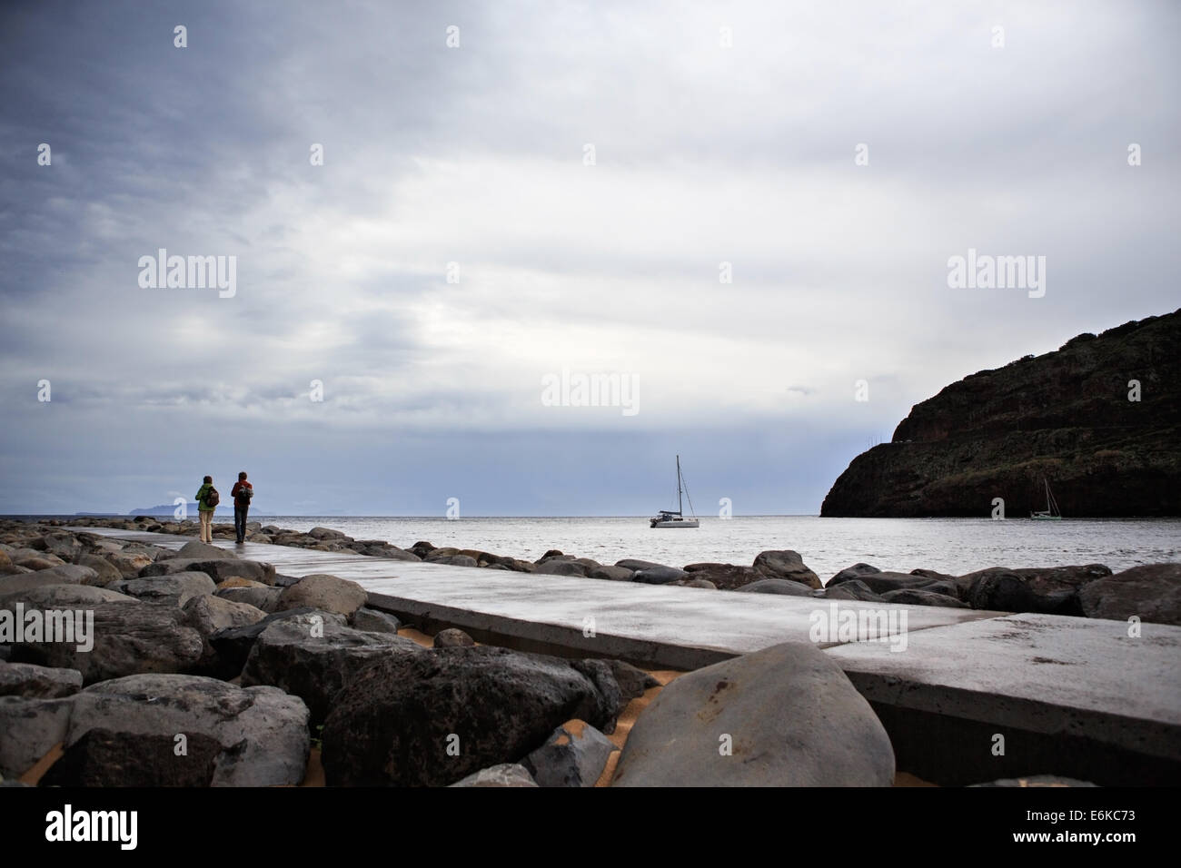 Machico harbor in Machico on Madeira Island, Portugal Stock Photo - Alamy