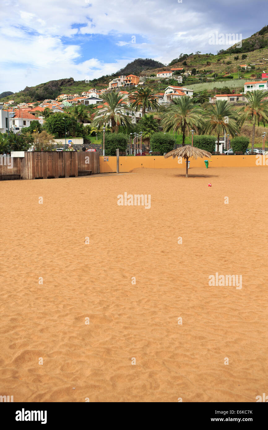 Yellow beach in Machico on Madeira Island, Portugal Stock Photo - Alamy