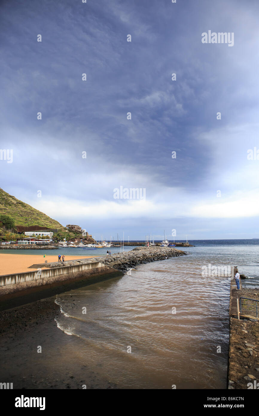 Yellow beach in Machico on Madeira Island, Portugal Stock Photo - Alamy