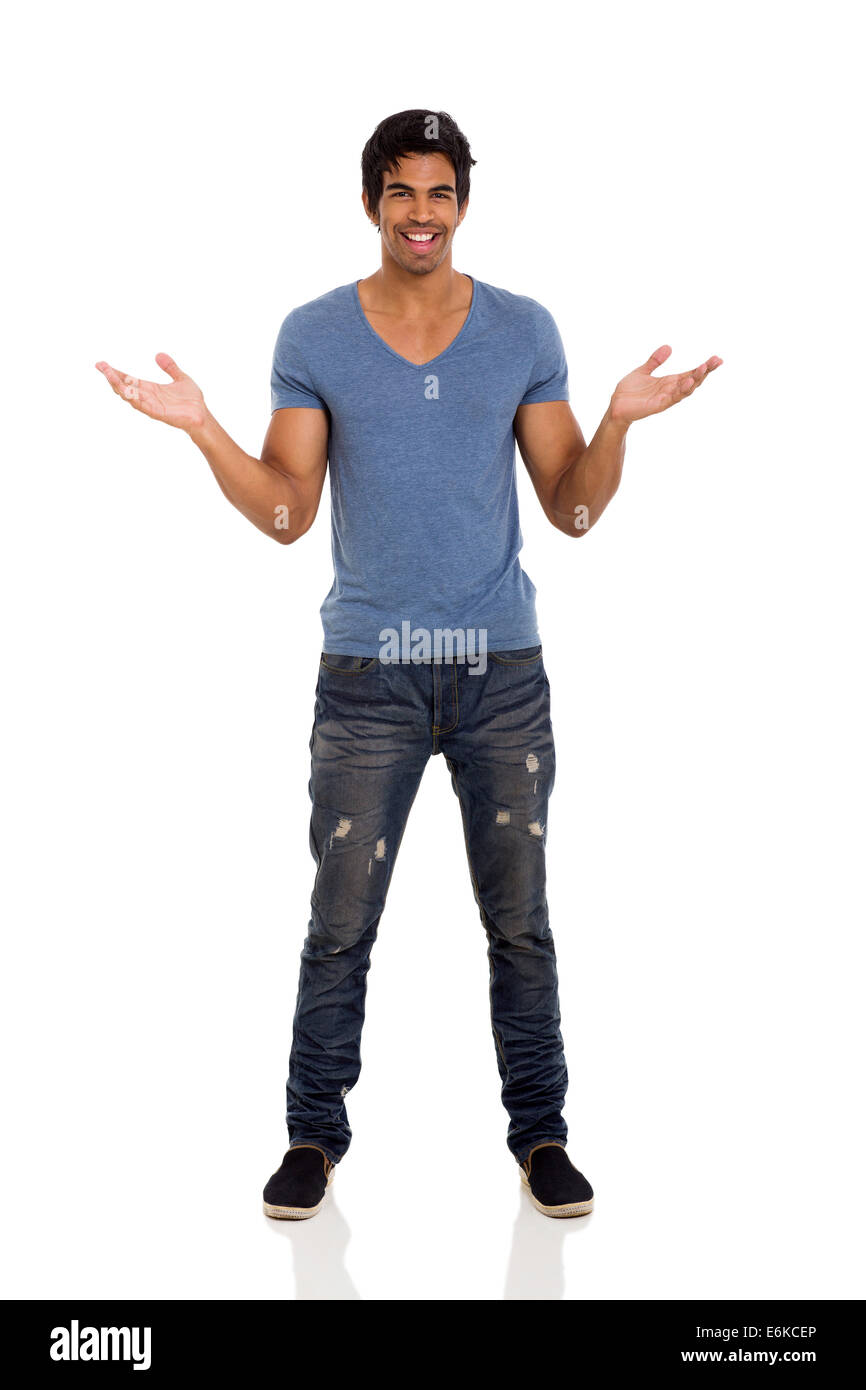 friendly young Indian man isolated on white Stock Photo - Alamy