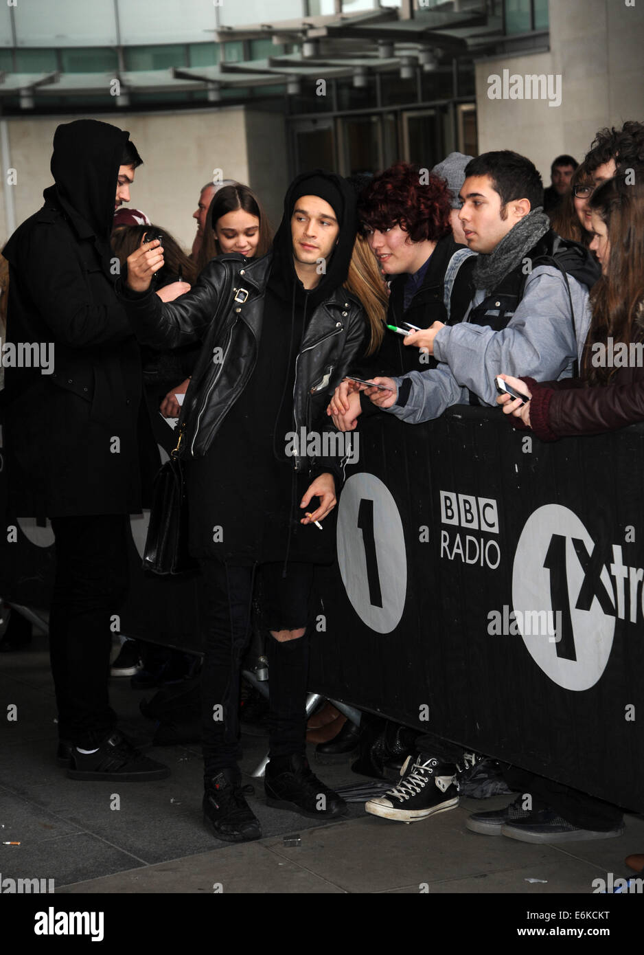 Celebrities at the BBC Radio 1 studios Featuring: The 1975 Where ...