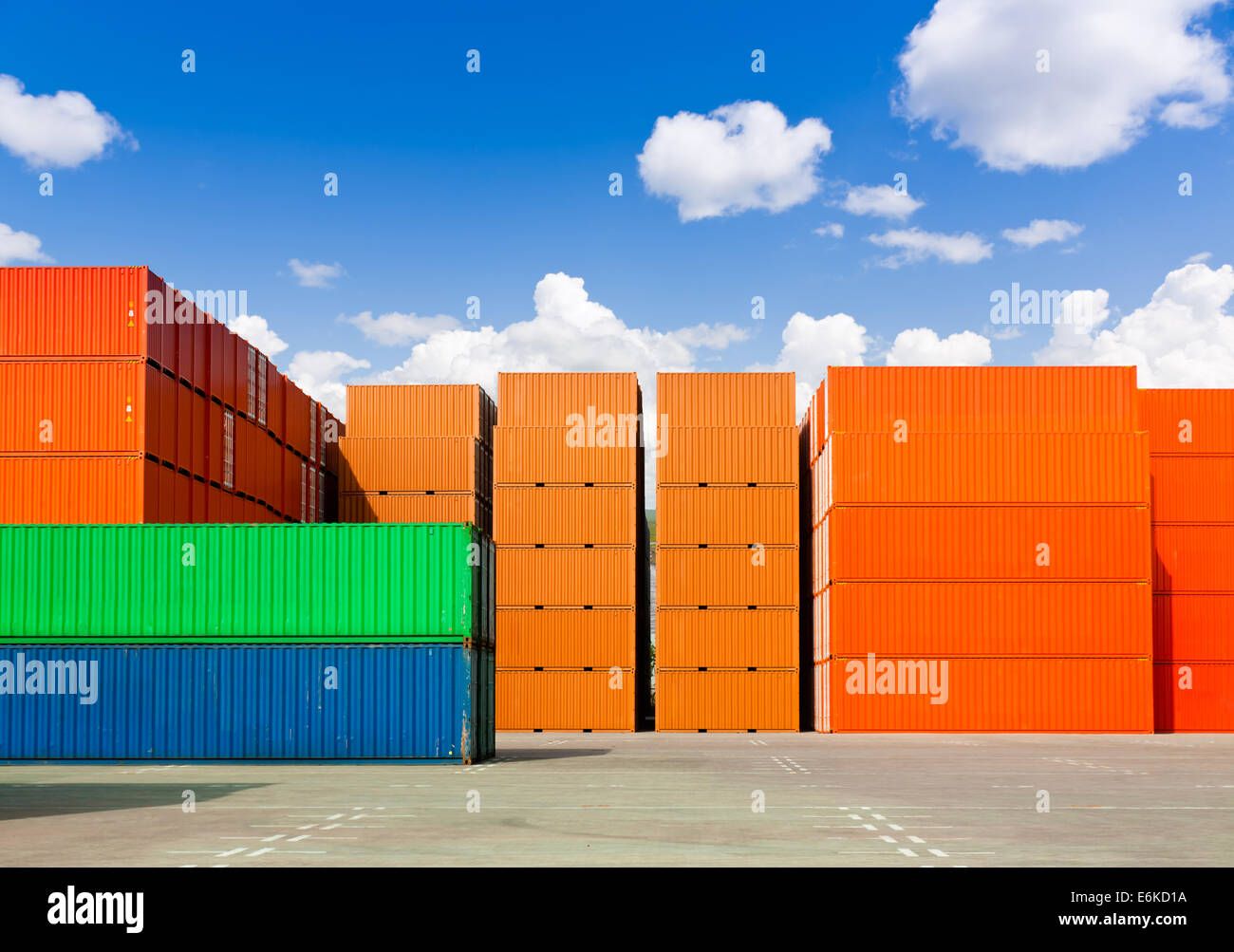 Stacks of colorful cargo containers Stock Photo - Alamy