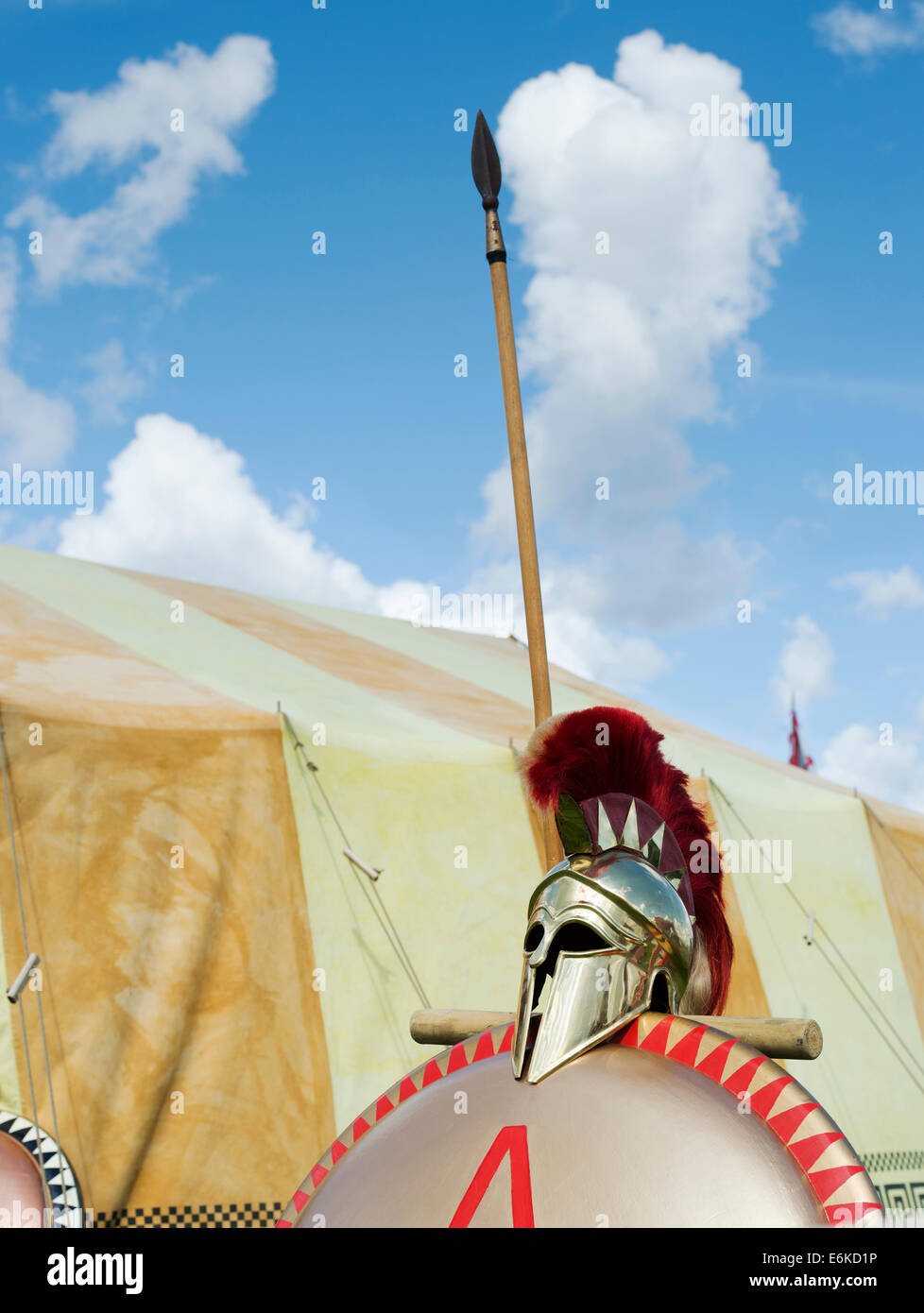 Hoplite. Reenactment. Ancient Greek Soldiers helmet at Military Odyssey ...