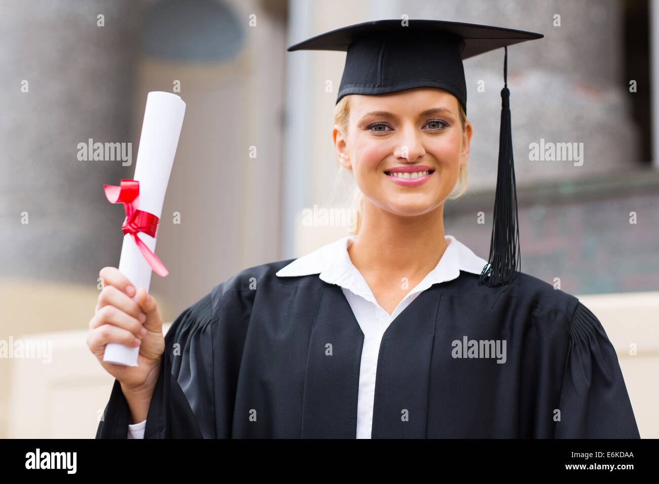 young attractive university female graduate at graduation Stock Photo ...