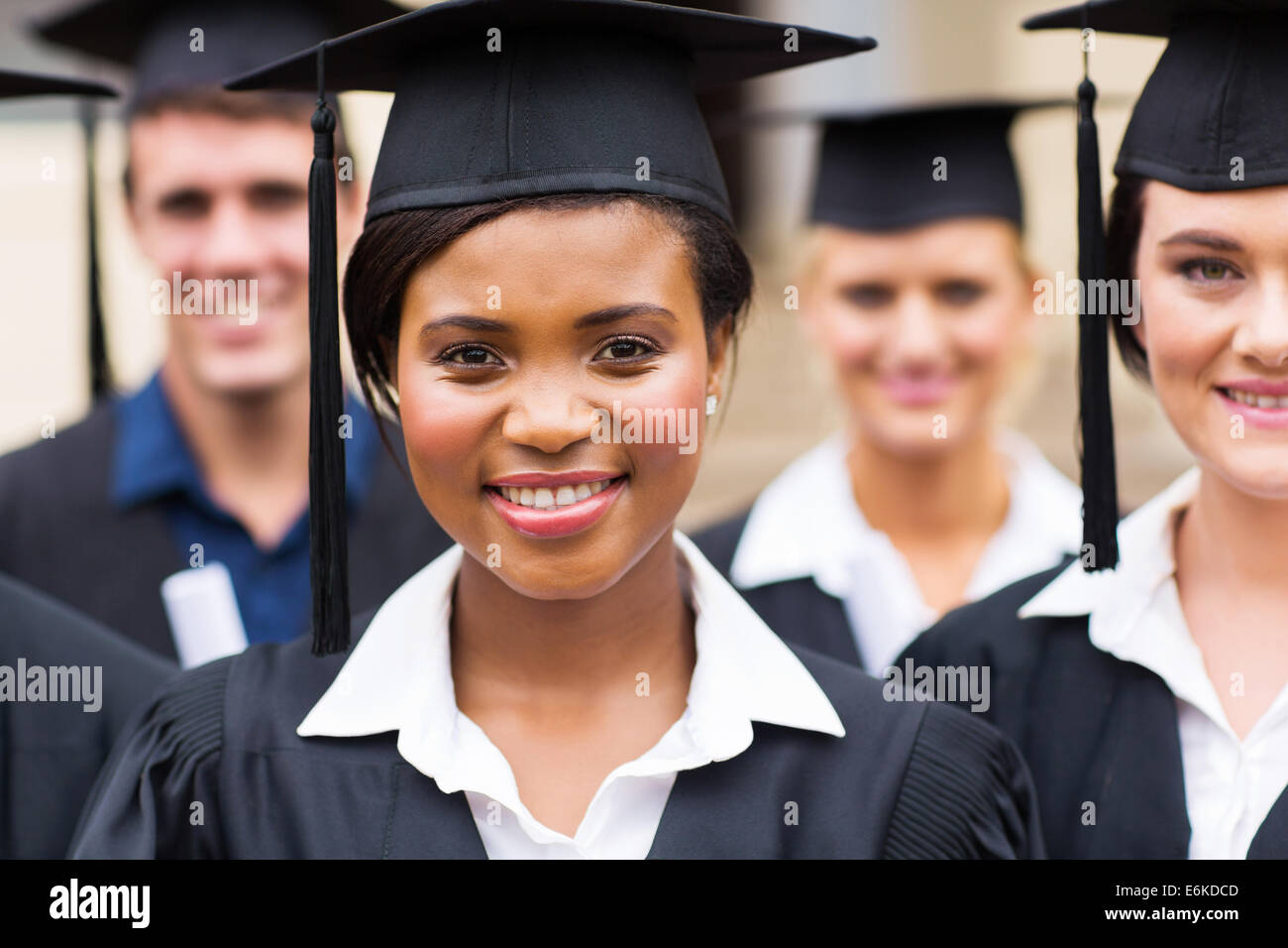 happy group of university graduates closeup portrait Stock Photo - Alamy