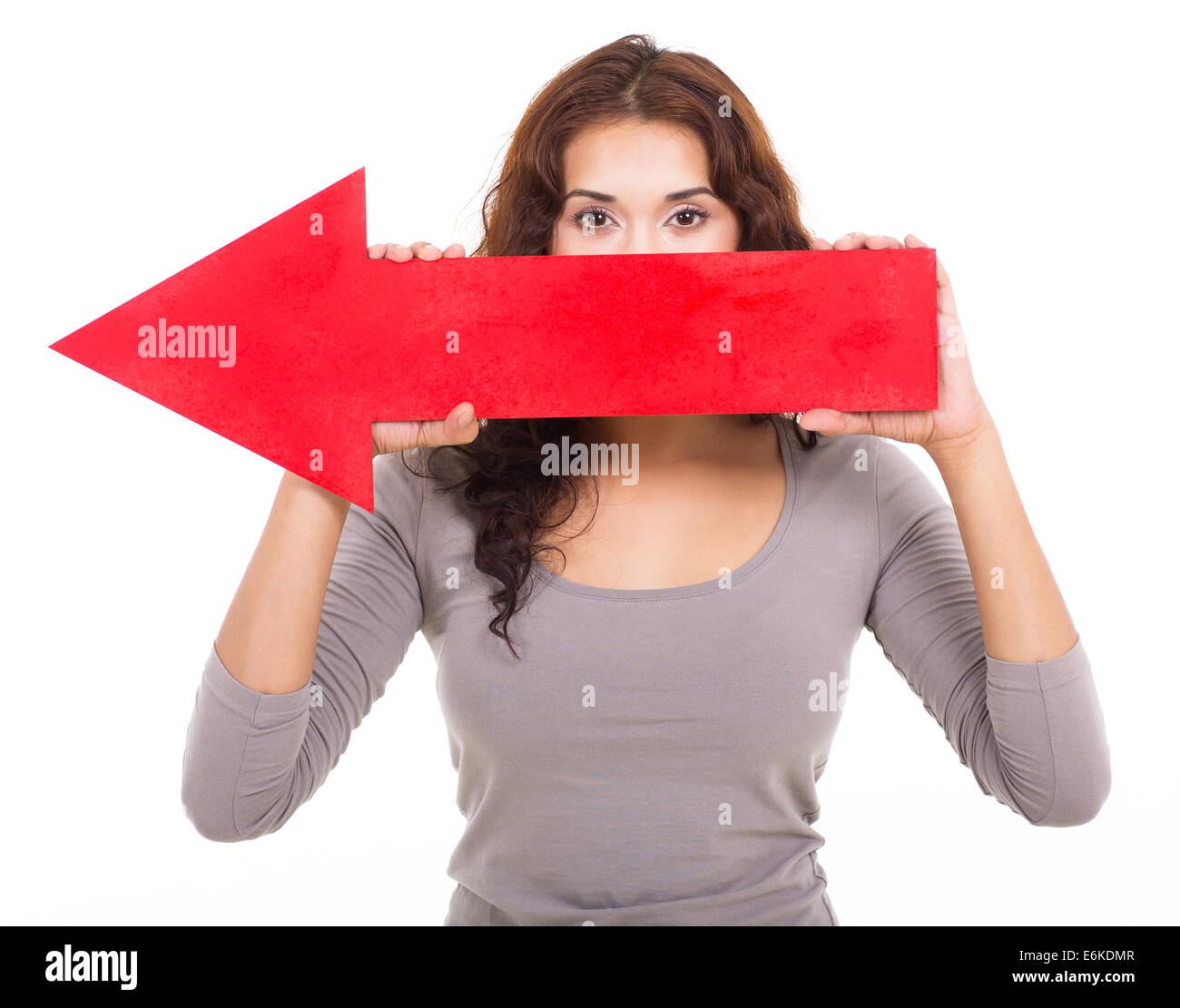 Sign arrow person looking hi-res stock photography and images - Alamy