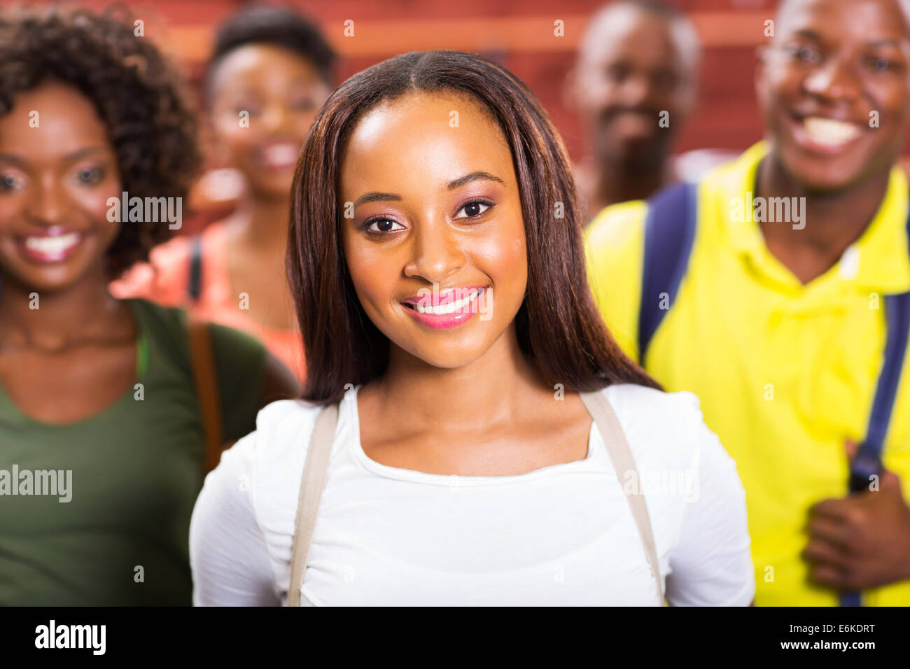 close up portrait of African American college students Stock Photo - Alamy