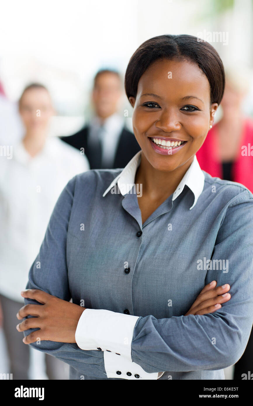 pretty African American corporate worker in office Stock Photo - Alamy
