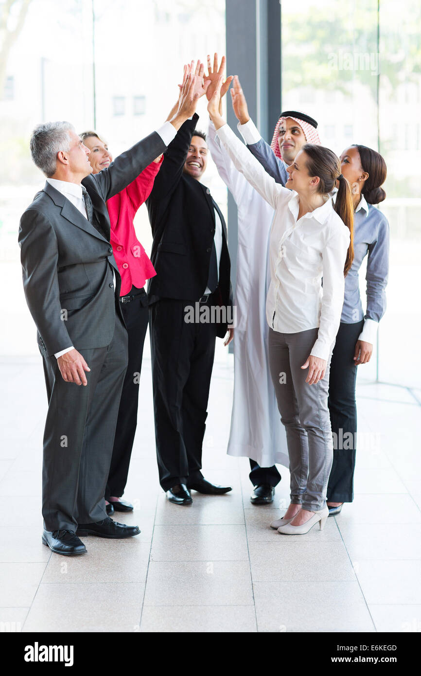 Multicultural high five hi-res stock photography and images - Alamy