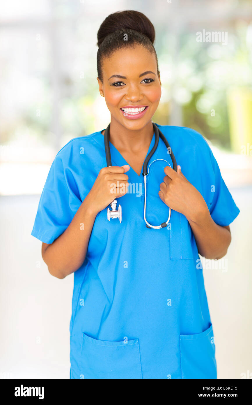 portrait of pretty African medical nurse in hospital Stock Photo - Alamy