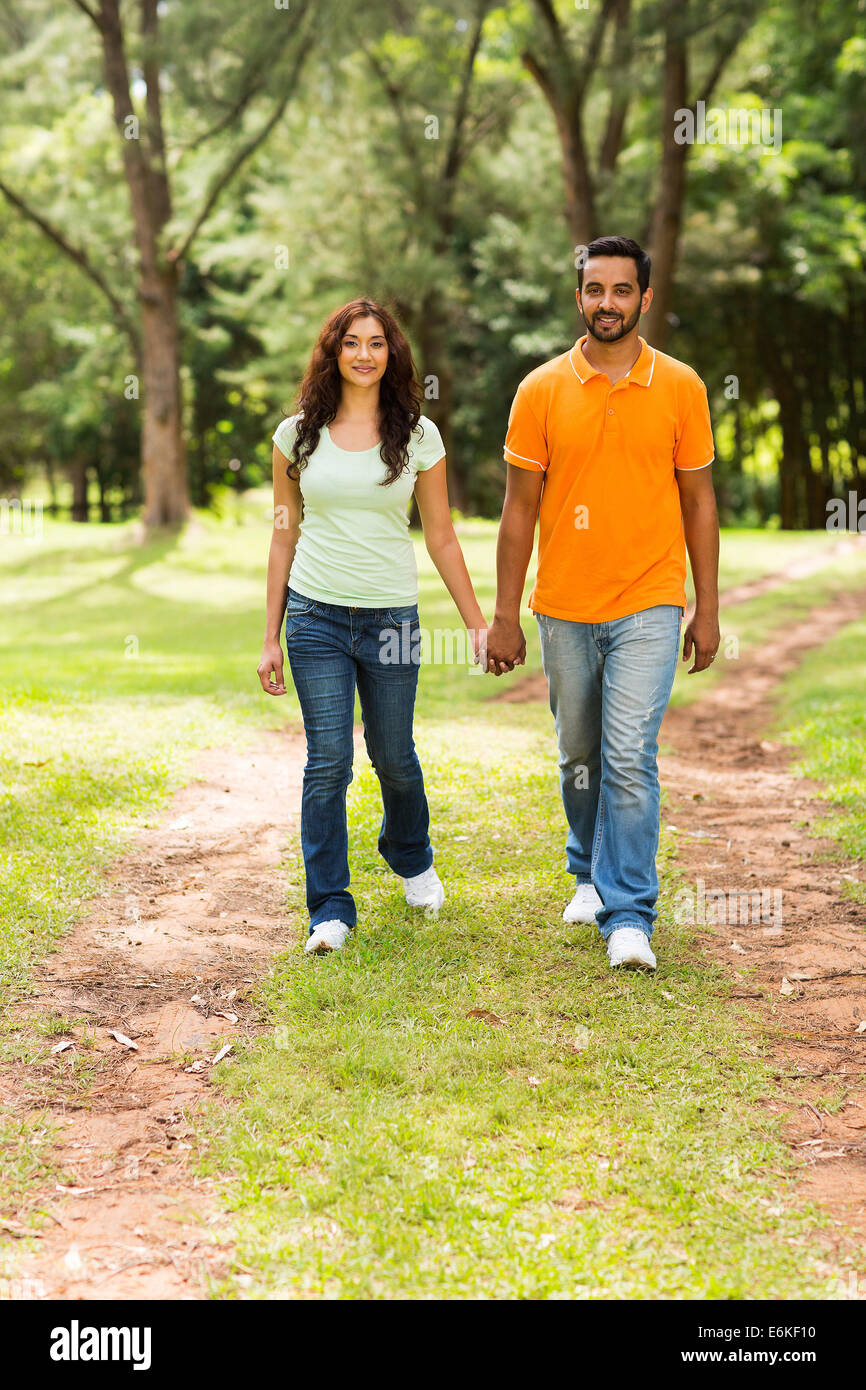 beautiful young Indian couple walking outdoors Stock Photo - Alamy