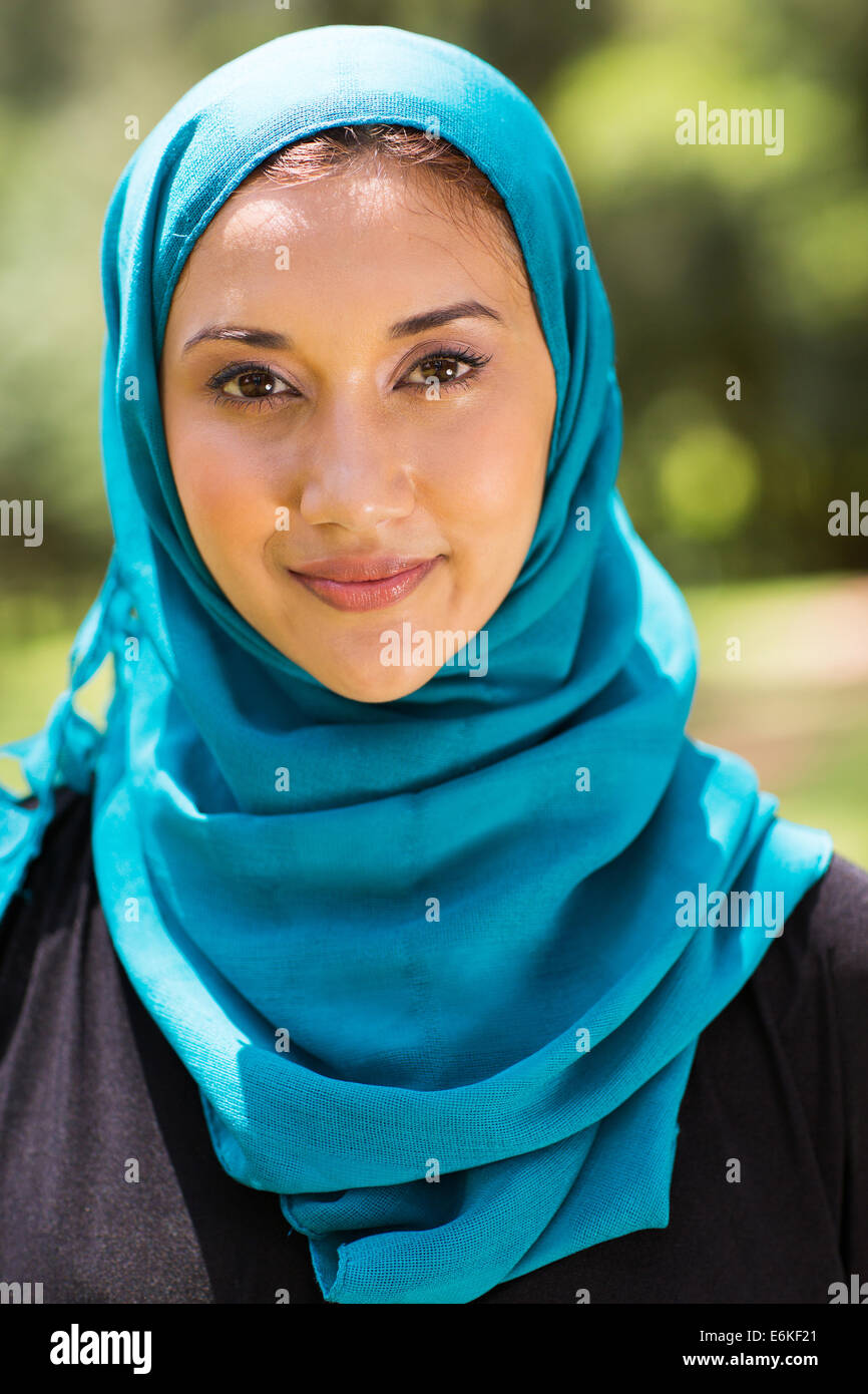 attractive Muslim woman closeup portrait outdoors Stock Photo - Alamy