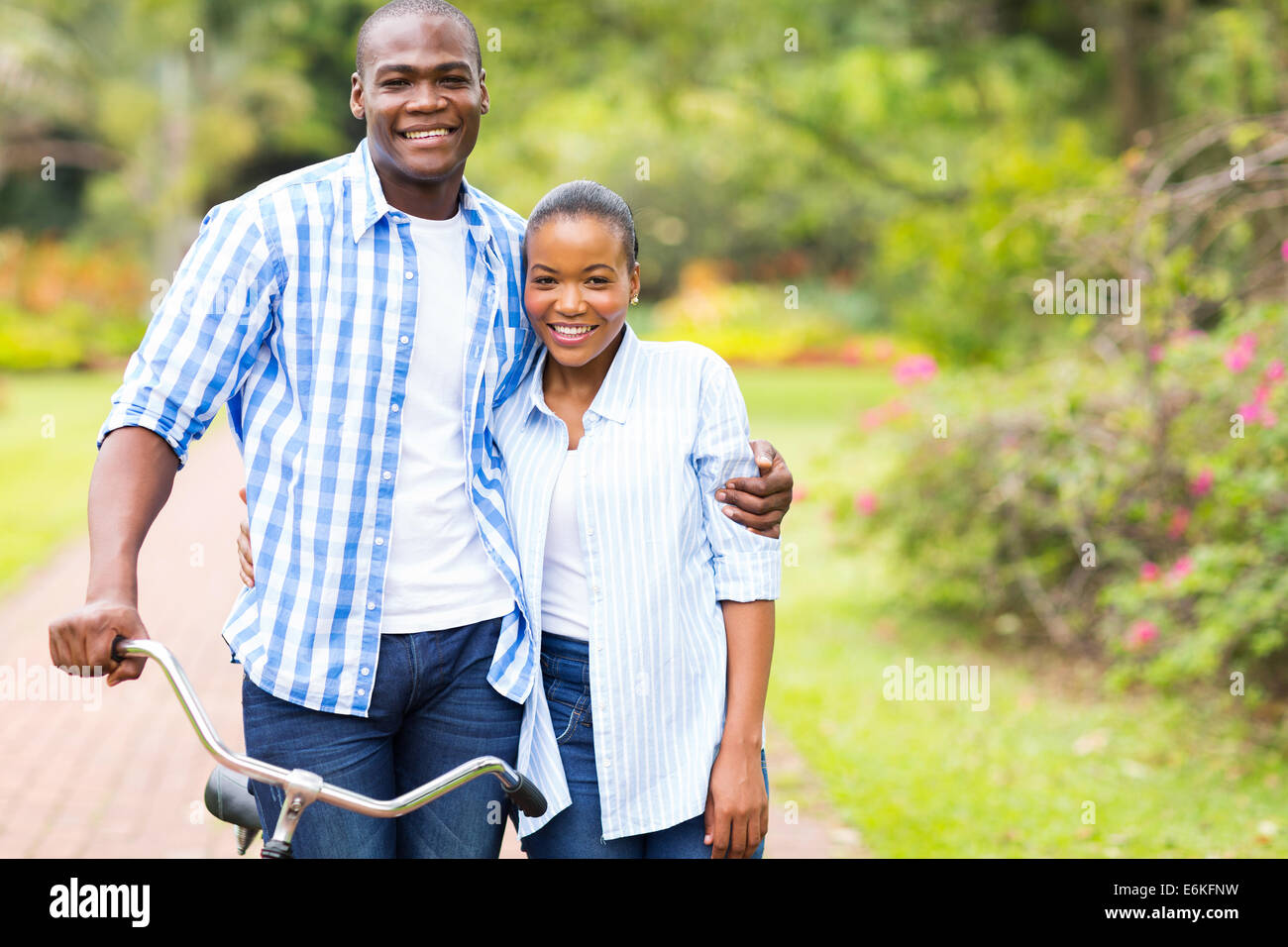 romantic afro American couple dating outdoors Stock Photo - Alamy