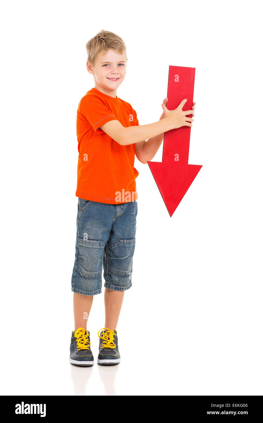 Child pointing down isolated hi-res stock photography and images - Alamy