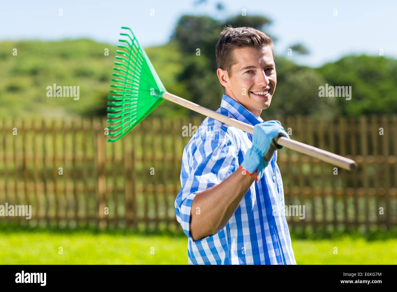 Plastic garden rake hi-res stock photography and images - Alamy