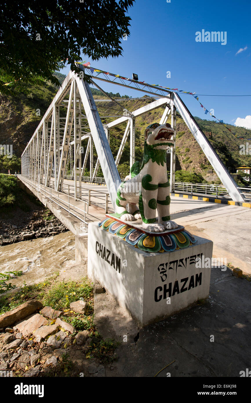 Eastern Bhutan, Trashigang Chazam, bailey bridge, replacing chain ...