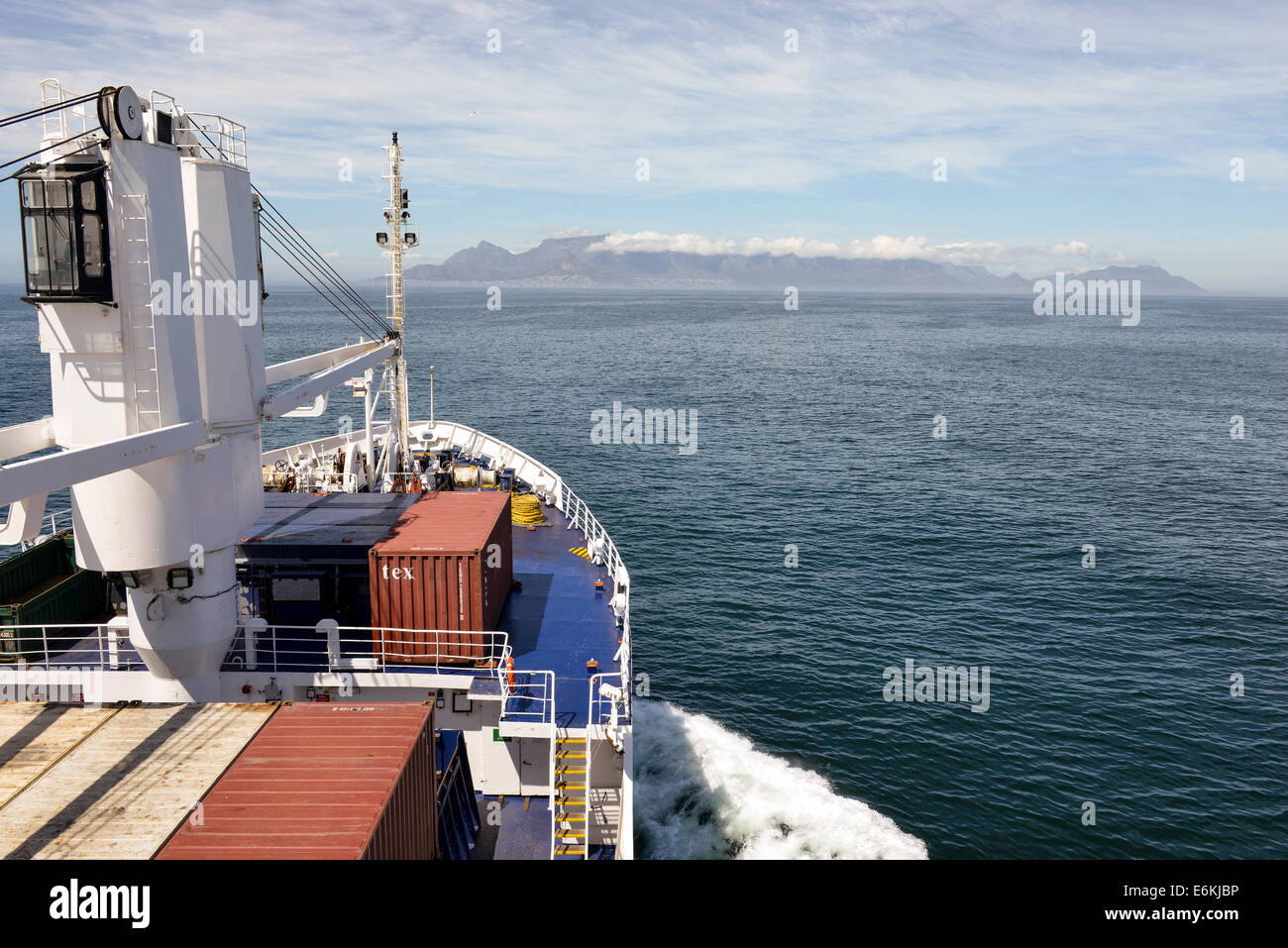 RMS St Helena heading into Cape Town with Table Mountain in the ...