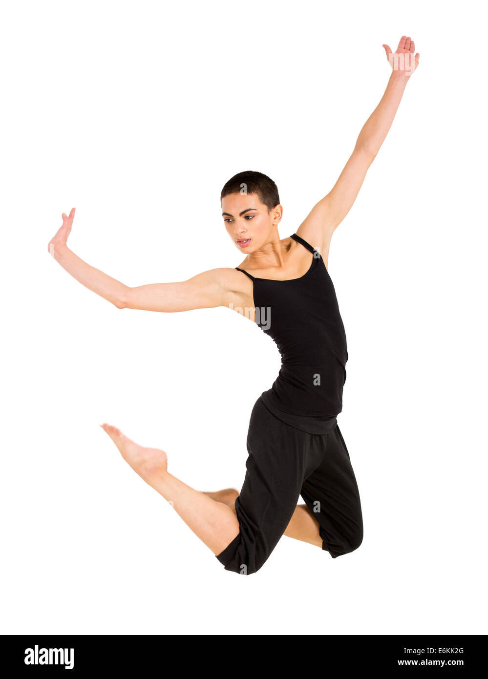 female contemporary dancer dancing on white Stock Photo - Alamy