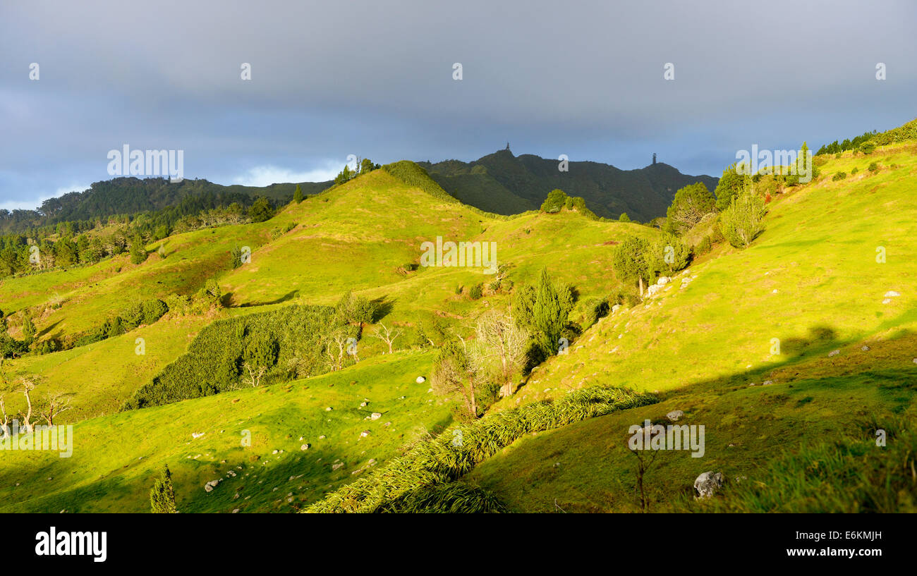 St Helena island South Atlantic evening countryside view looking toward ...