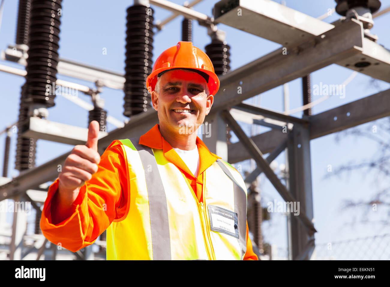 middle aged male electric engineer in electrical power plant Stock ...