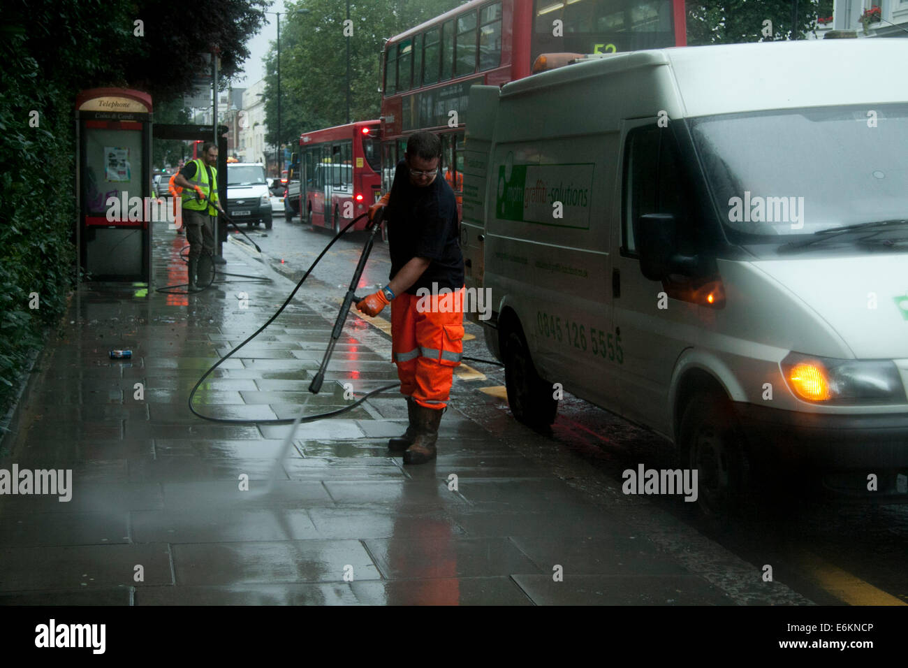 London,UK. 26th August 2014. Council cleaners form the Royal Borough of ...