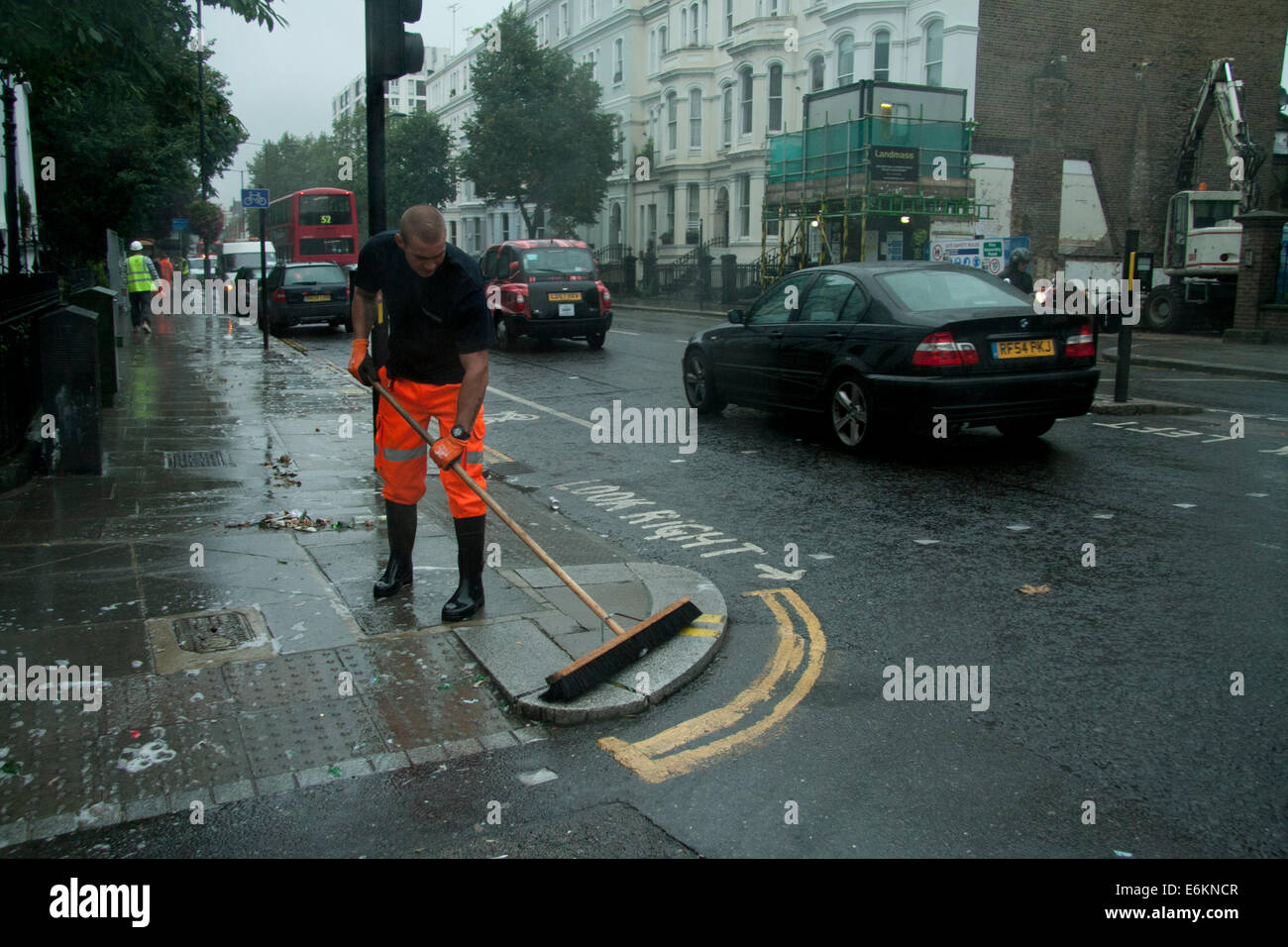 London,UK. 26th August 2014. Council cleaners form the Royal Borough of ...