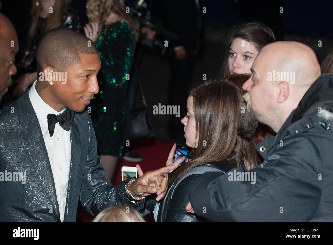 The 2014 Master Card Brit Awards held at the O2 - Arrivals Pharrell ...