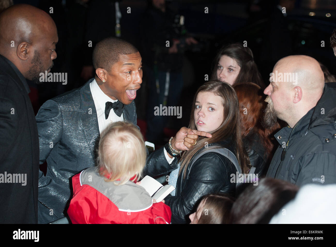 The 2014 Master Card Brit Awards held at the O2 - Arrivals Pharrell ...